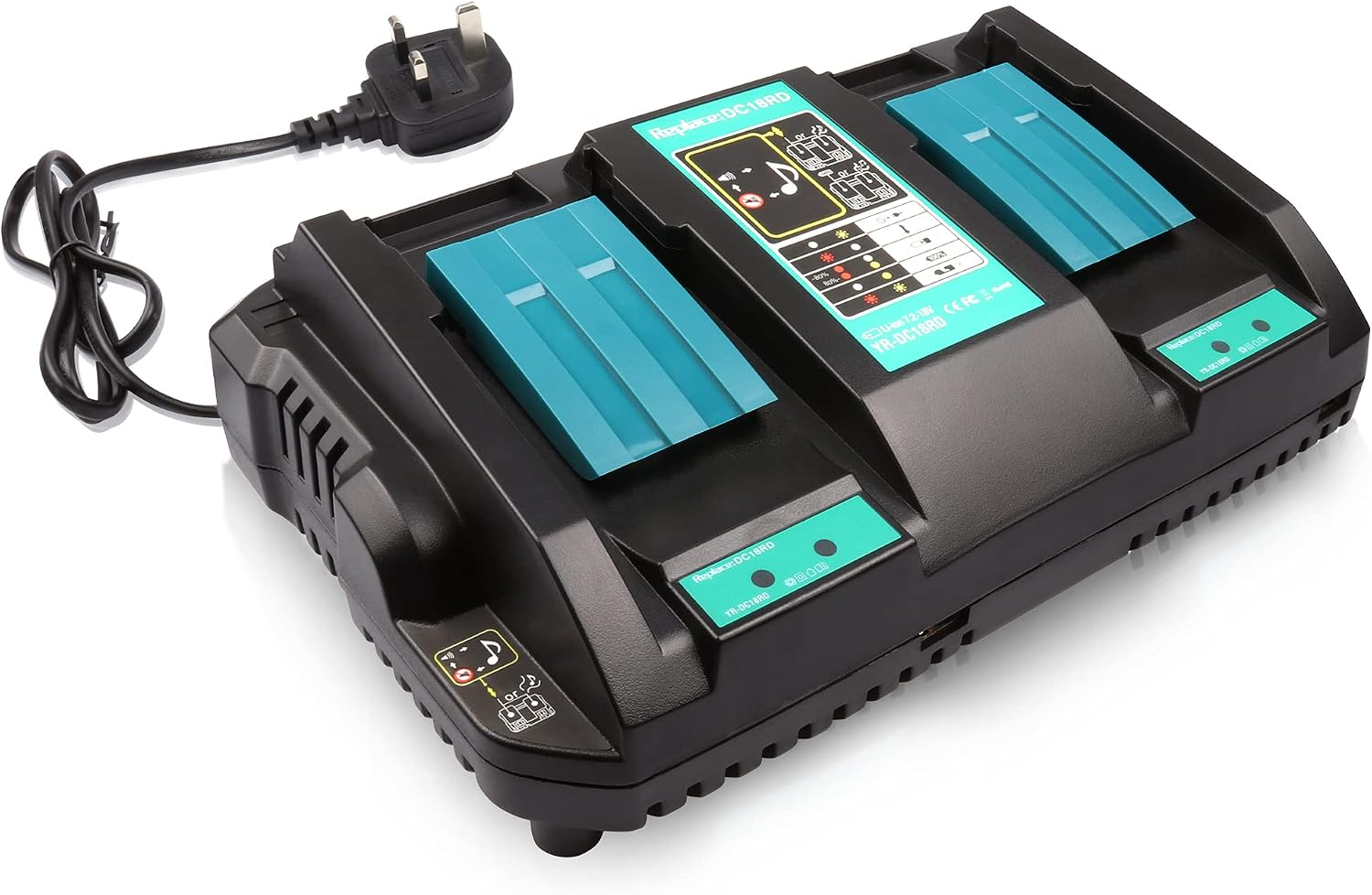 Enegitech DC18RD Compatible with 18V Battery Charger Dual Ports Charger ...