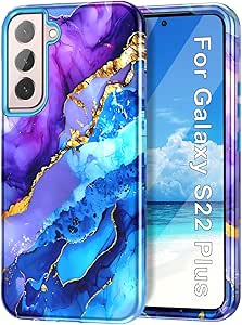 Amazon.com: Btscase for Samsung Galaxy S22 Plus 5G Case, Marble Pattern 3 in 1 Heavy Duty ...