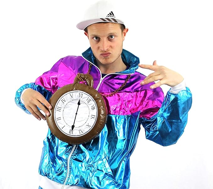 JUMBO CLOCK MEDALLION FANCY DRESS INFLATABLE ACCESSORY LARGE CLOCK WITH ...