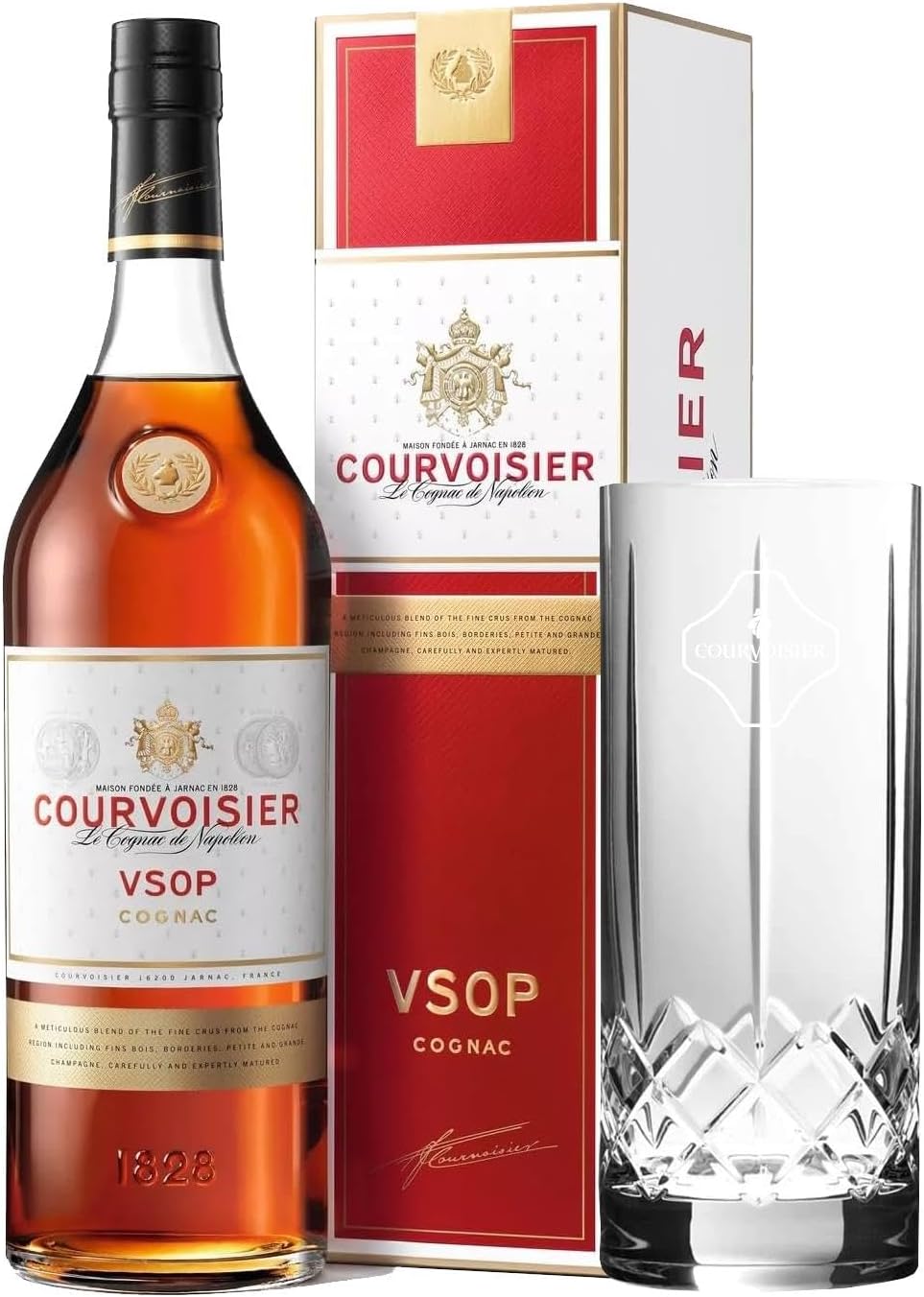 Courvoisier VSOP Cognac 70cl - With Courvoisier Highball Glass : Amazon ...
