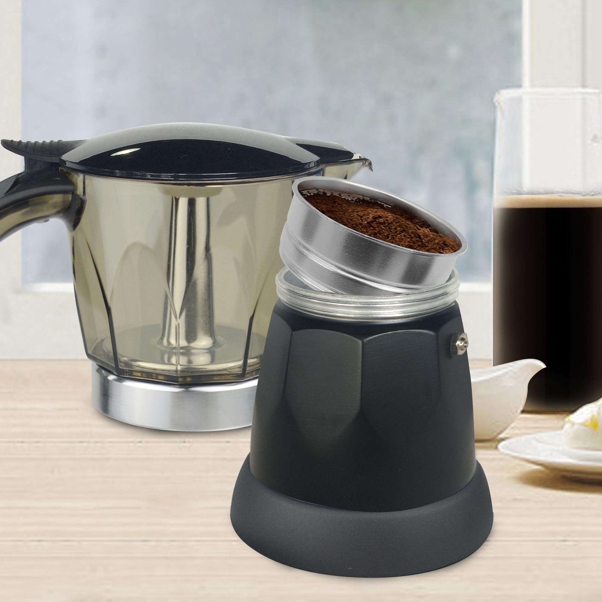 Bene Casa Black Portable Electric Espresso Maker/Cafetera, 3 Or 6 Cups ...