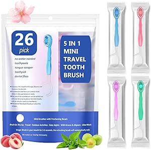 On-the-Go Disposable Toothbrush with Toothpaste - Mini Travel ...