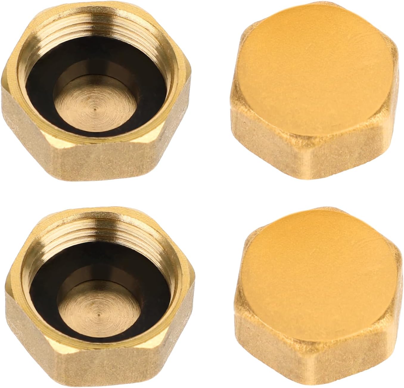 Amazon.com: FasParts Brass Pipe Cap 1/2" NPT Female Pipe Thread End ...