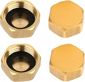 Amazon.com: Jeffdad 4 Pcs Brass Plug Radiator Valve Caps, 1/2" Brass ...