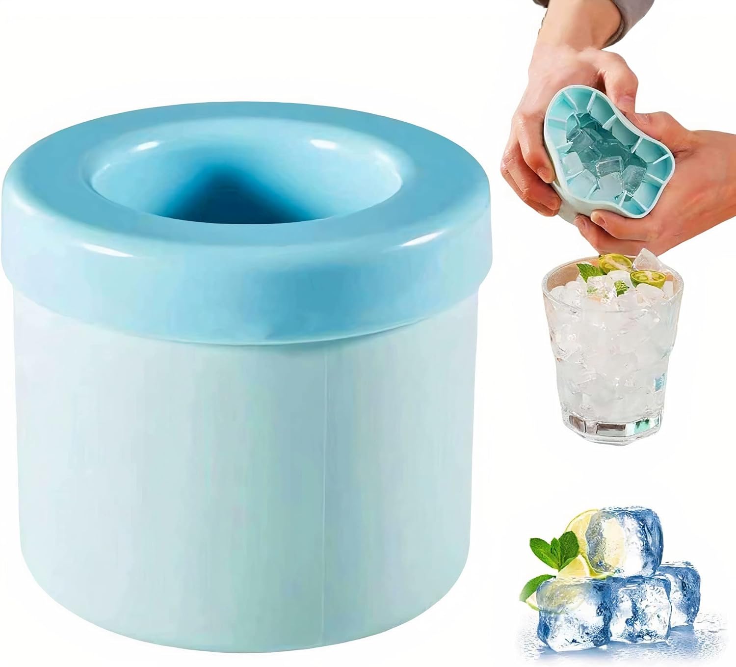 Silicone Ice Cube Maker Cup, Creative Design Ice Bucket Frozen Drink ...