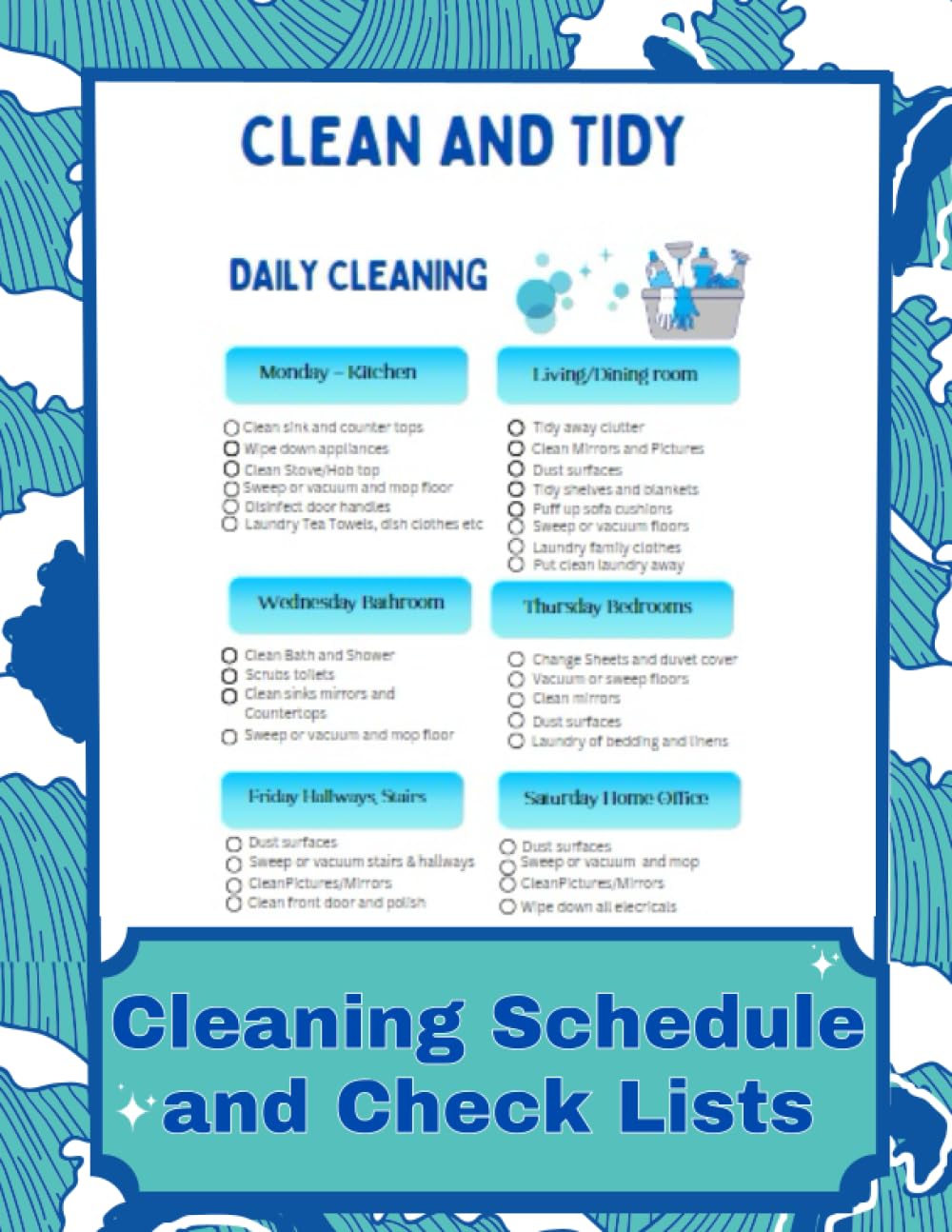 Clean and Tidy Cleaning Schedules and Checklists: 12 Months of Daily ...