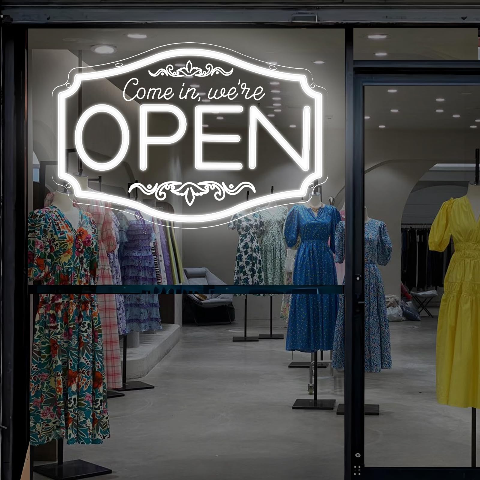 Amazon.com : LED Neon Come In We're Open Sign for Business Store ...