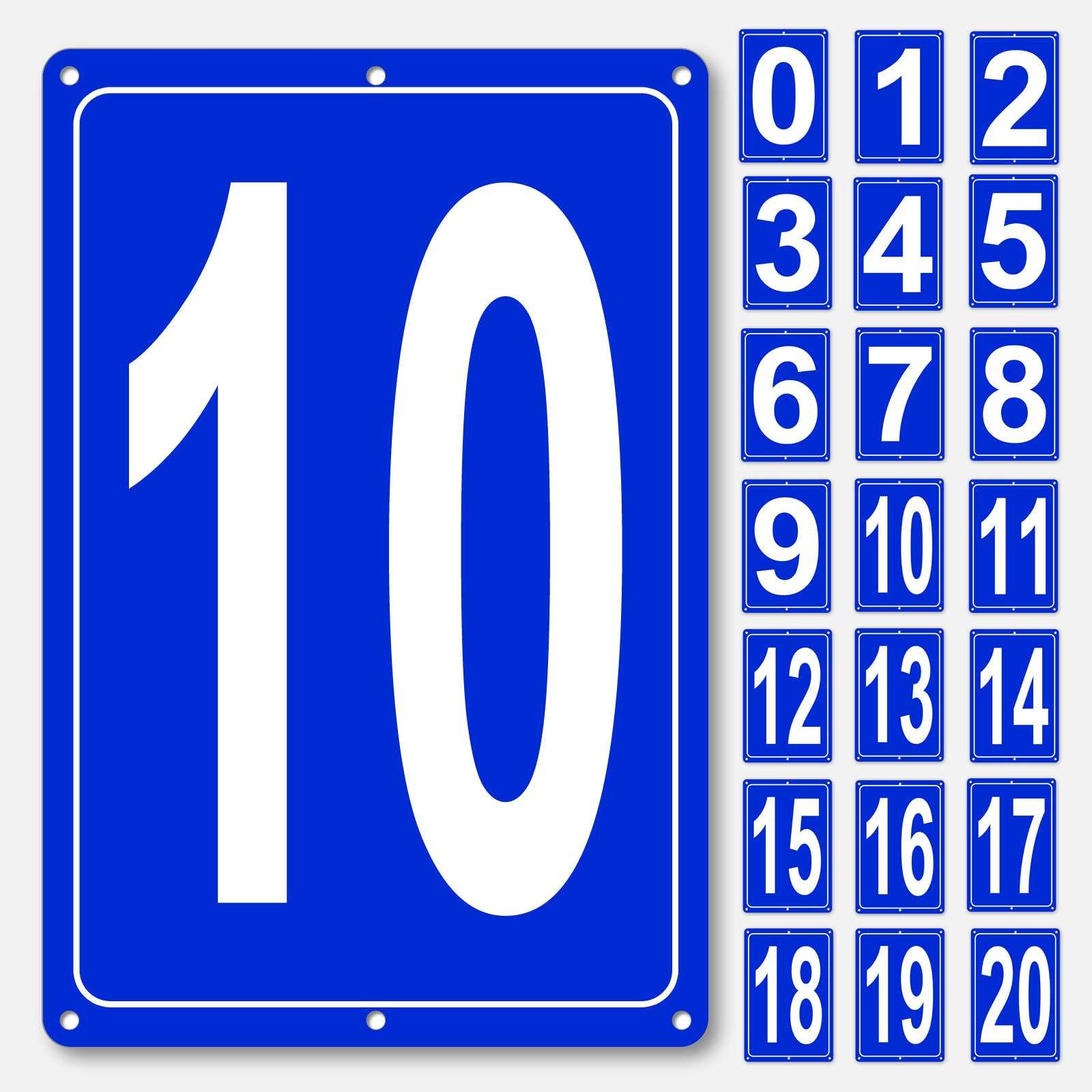 Amazon.com: Numbered Sign 10, Aluminum Number Signs for Tennis Court ...