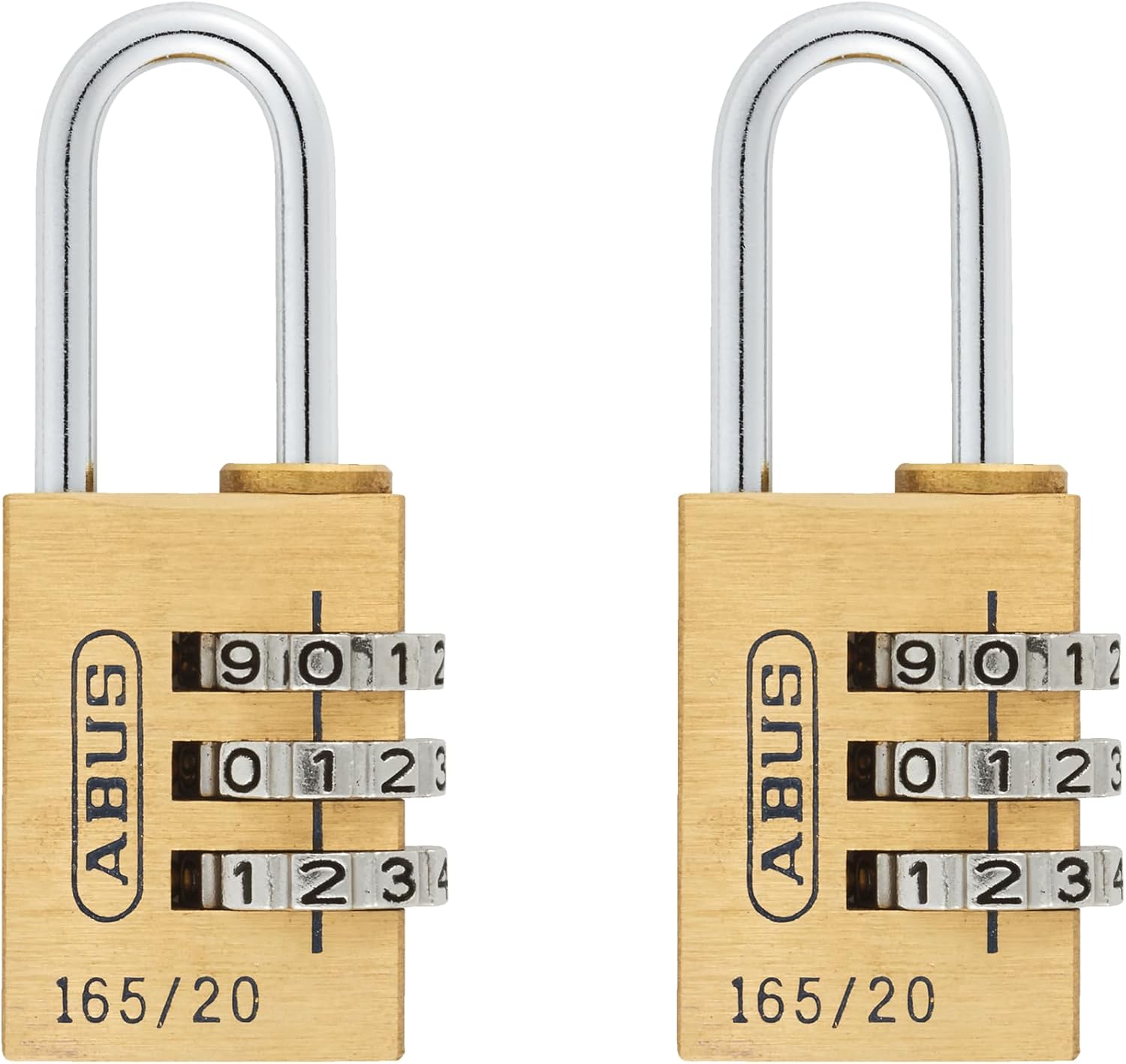 ABUS Combination Lock 165/20 – Brass Padlock – with Individually ...