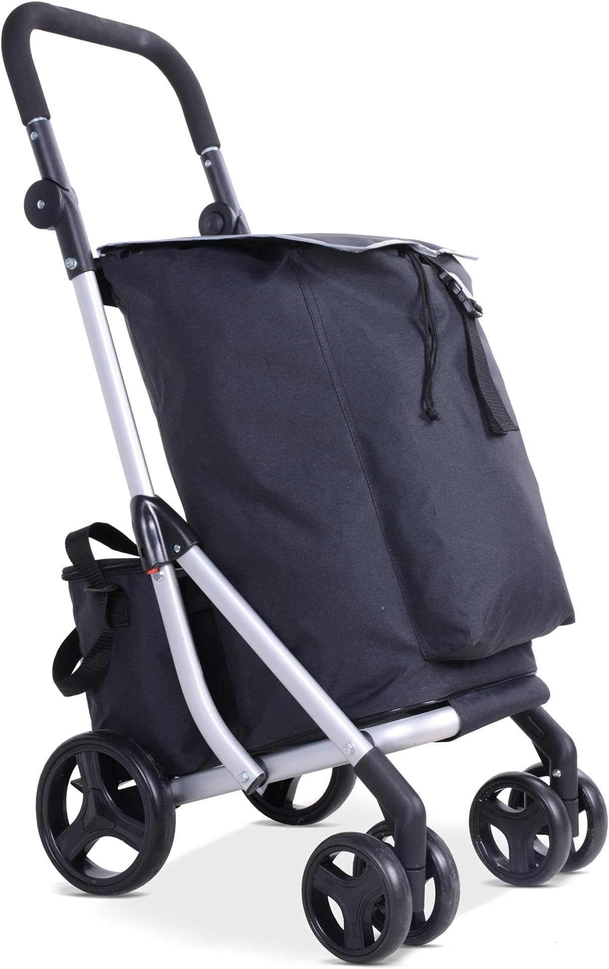 KT20 Shopping Trolley with 4 Wheels Push Along 50L Rolling Trolley with ...