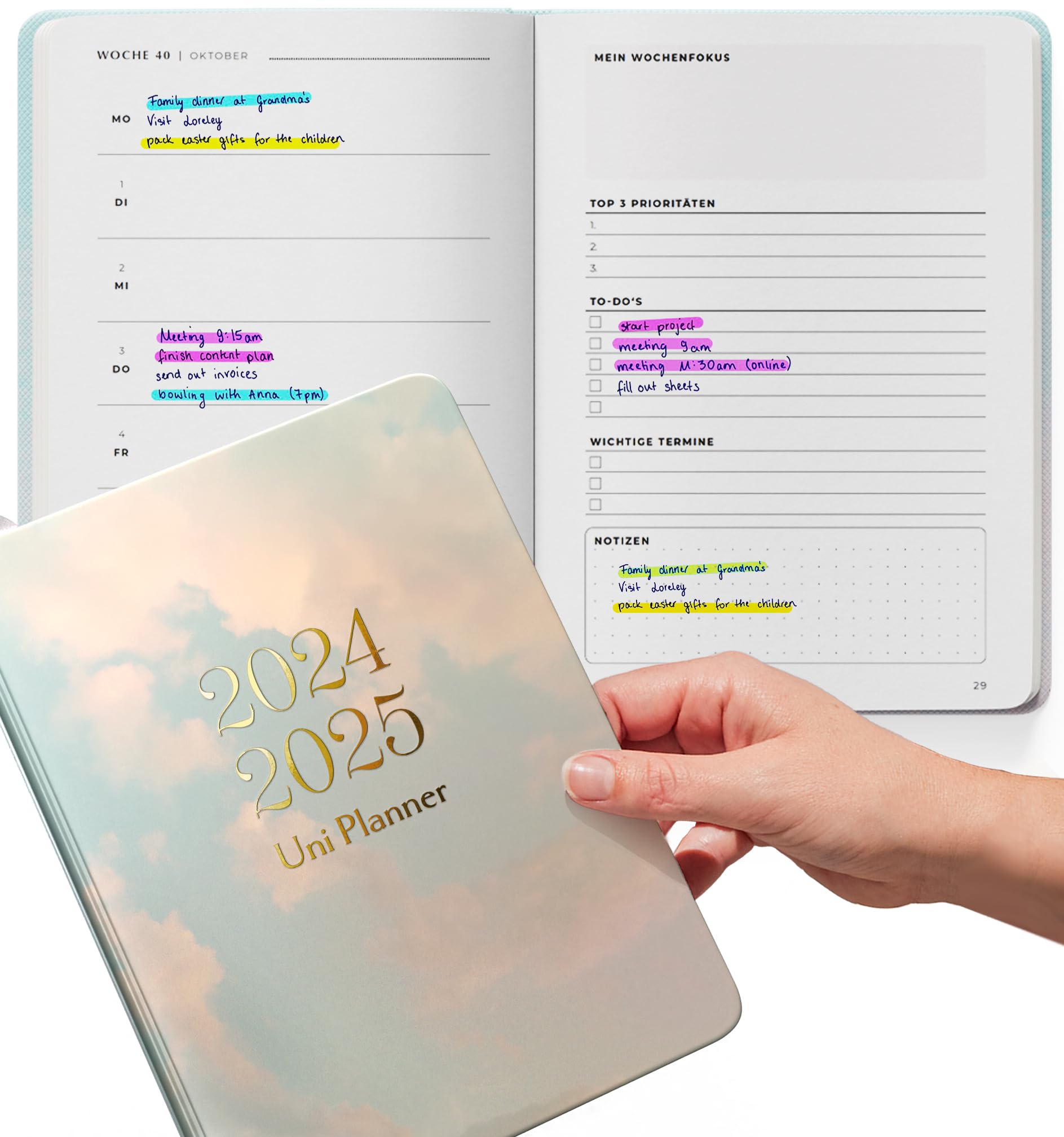 Studienplaner 2024/25 - Semesterplaner für Studenten - Wochen ...