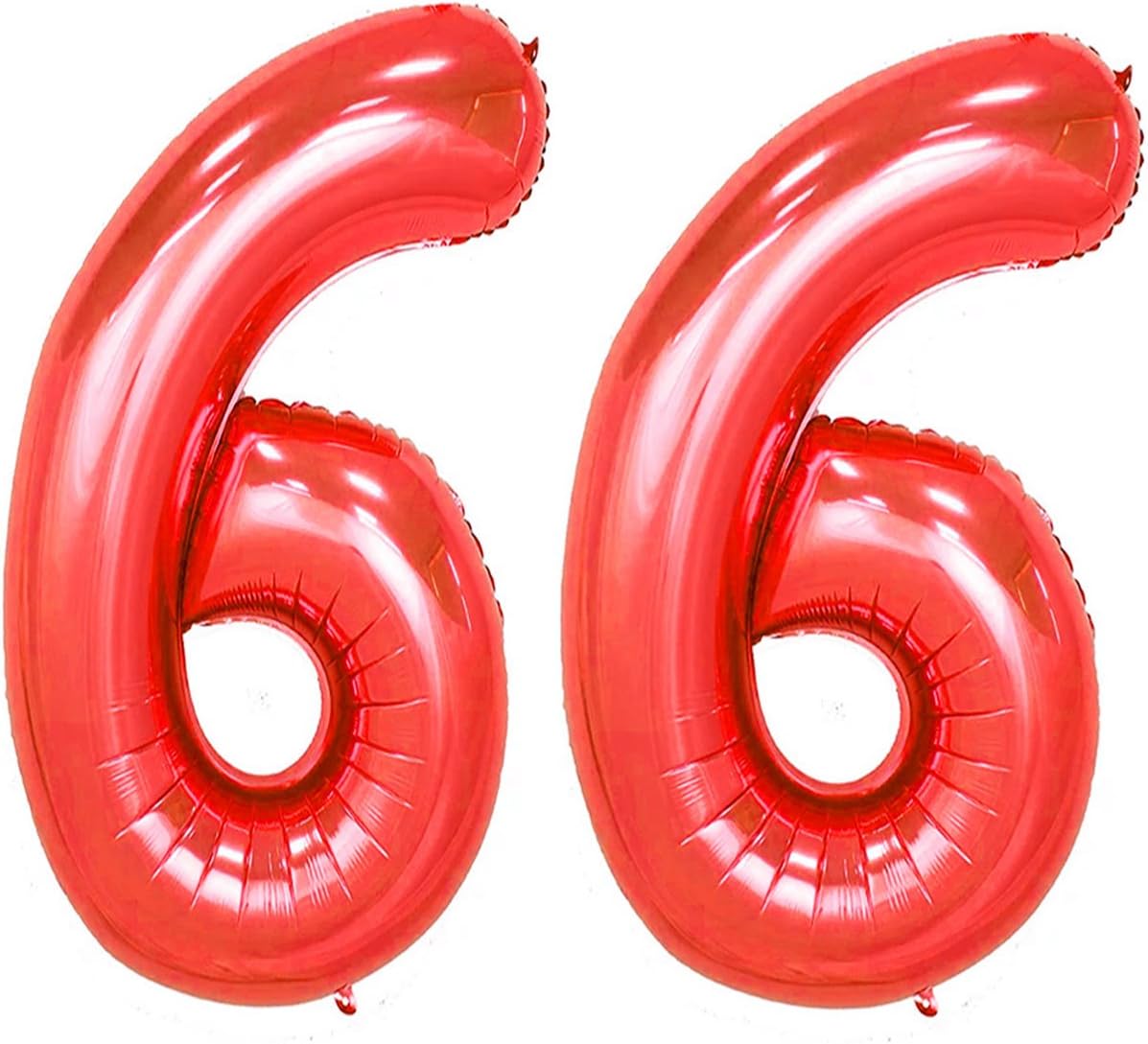Amazon.com: 40inch Red Foil 66 Helium Jumbo Digital Number Balloons ...
