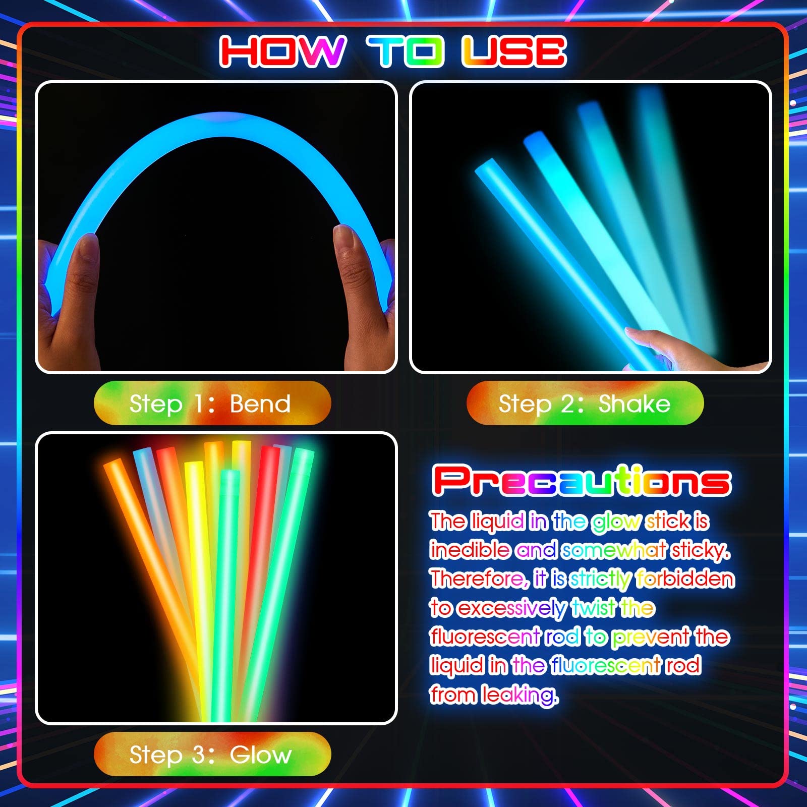 Snapklik.com : Lewtemi 10 Pcs 14 Inch Large Glow Sticks Christmas Jumbo ...
