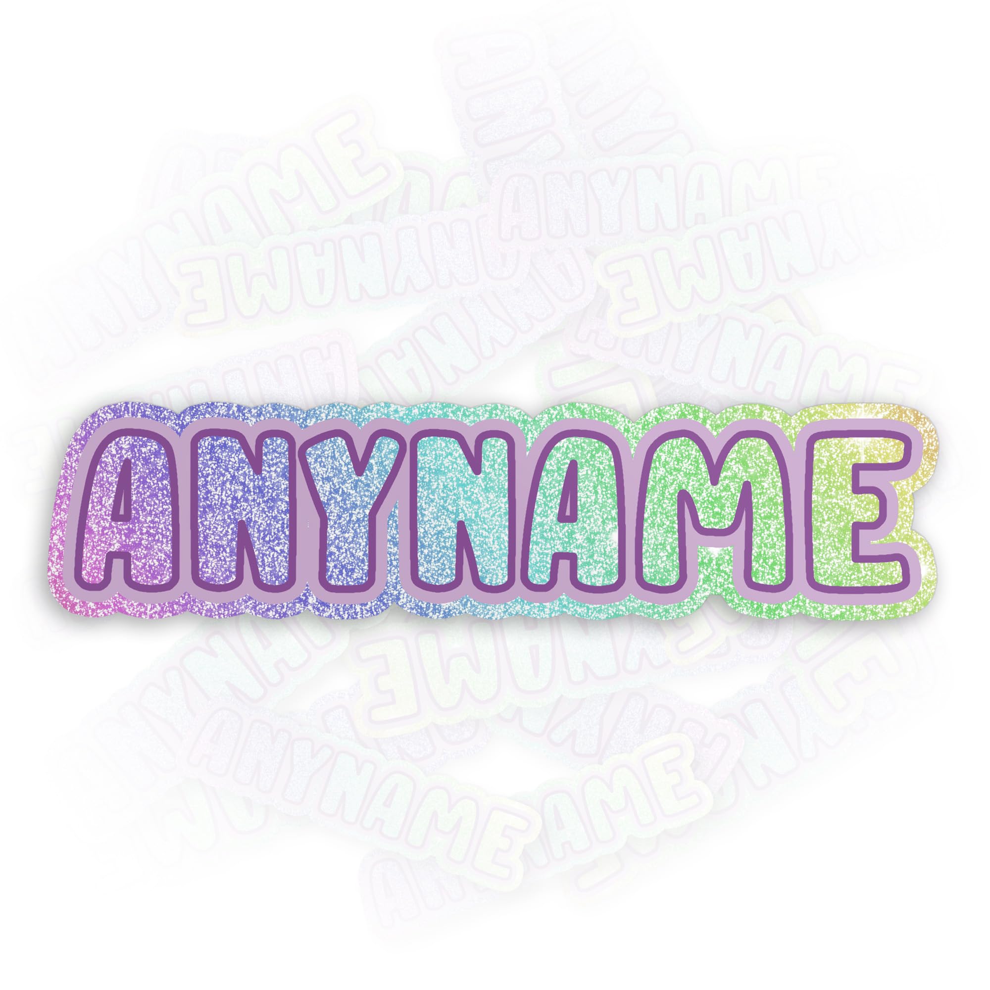 Amazon.com: Custom Glitter Name Decal Sticker Personalized Rainbow Cute ...