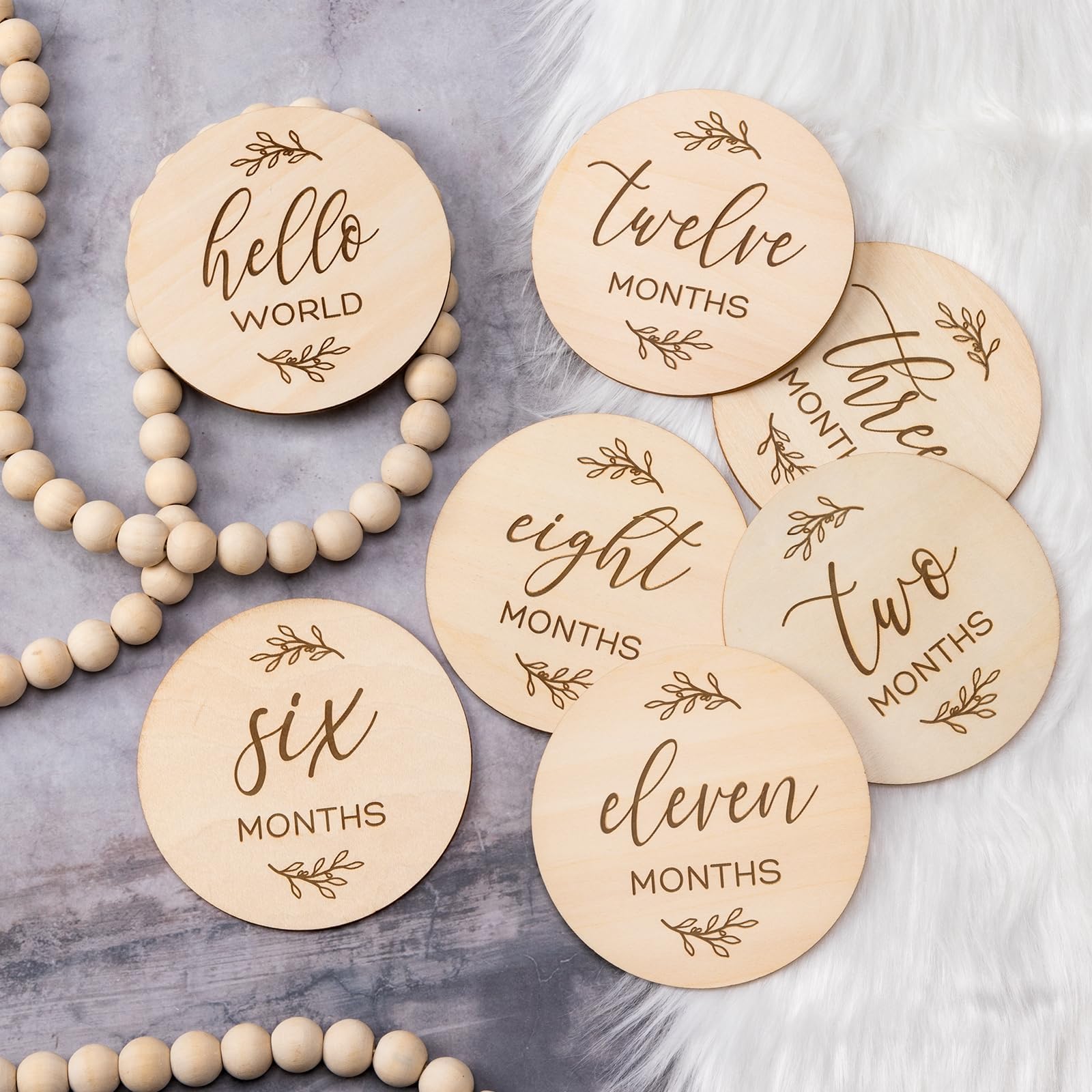 Amazon.com: Beautiful Baby Monthly Milestone Cards - The Perfect Wooden ...