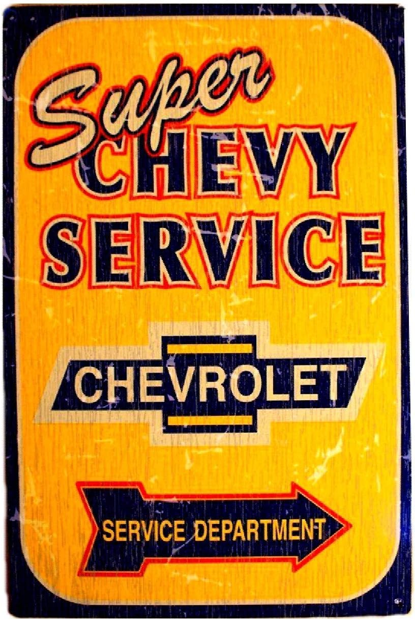 Amazon.com: Signs 4 Fun SIGM739 Rustic Super Chevy Service Metal Sign ...