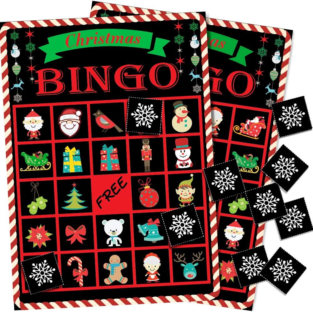 Amazon.com: Holiday Christmas Bingo Game - 24 Players : Toys & Games