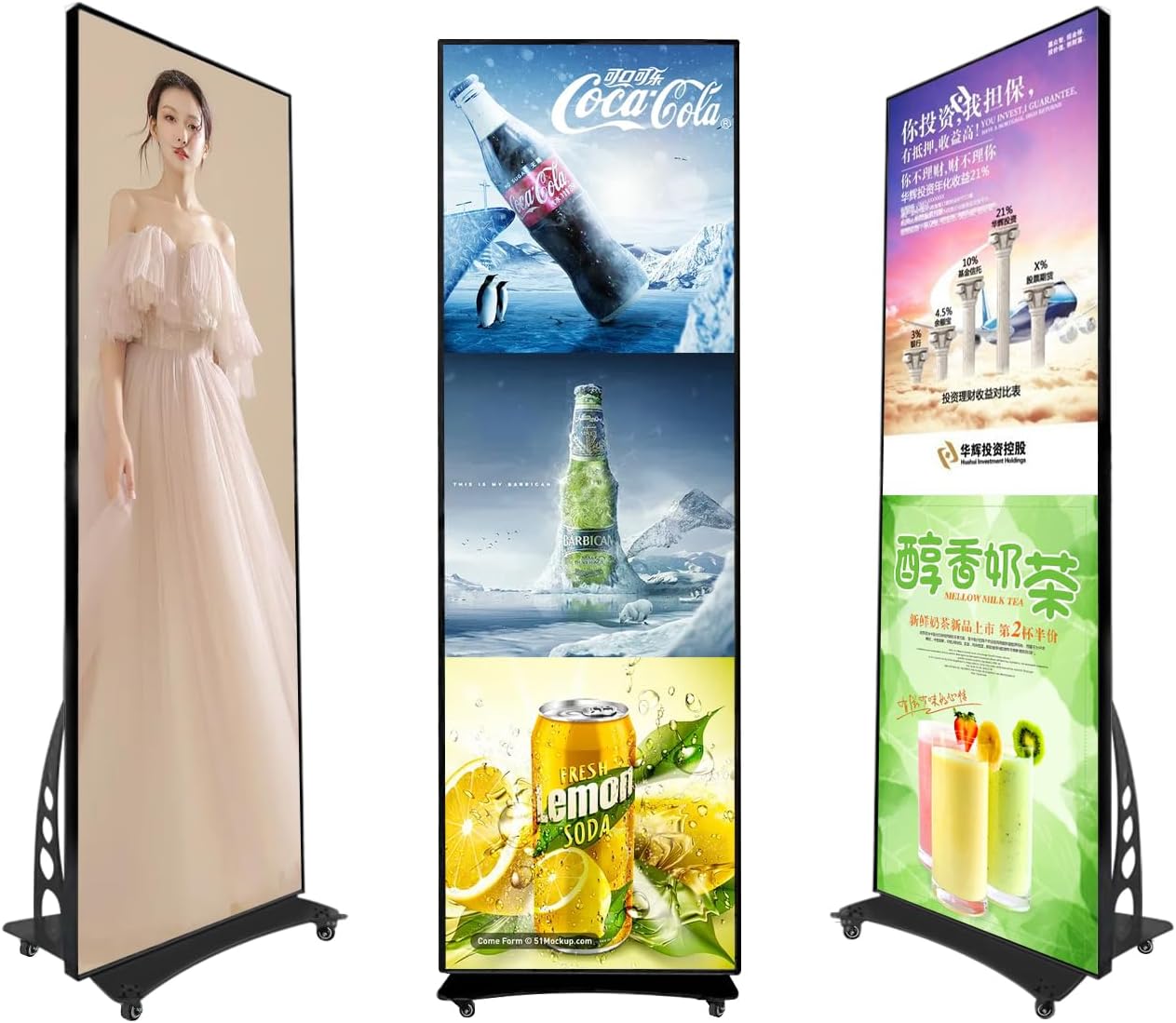 Amazon.com: HD Floor Standing Poster Screen LED Digital Signage Display ...