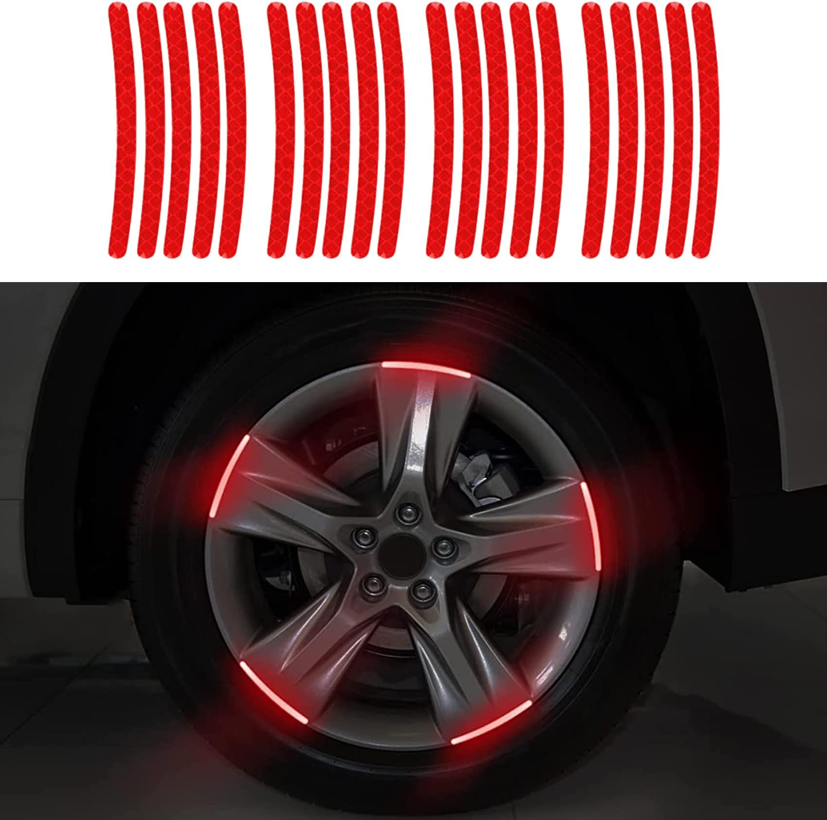 Amazon.com: 20 Pcs Car Wheel Hub Reflective Sticker, Reflective Wheel ...