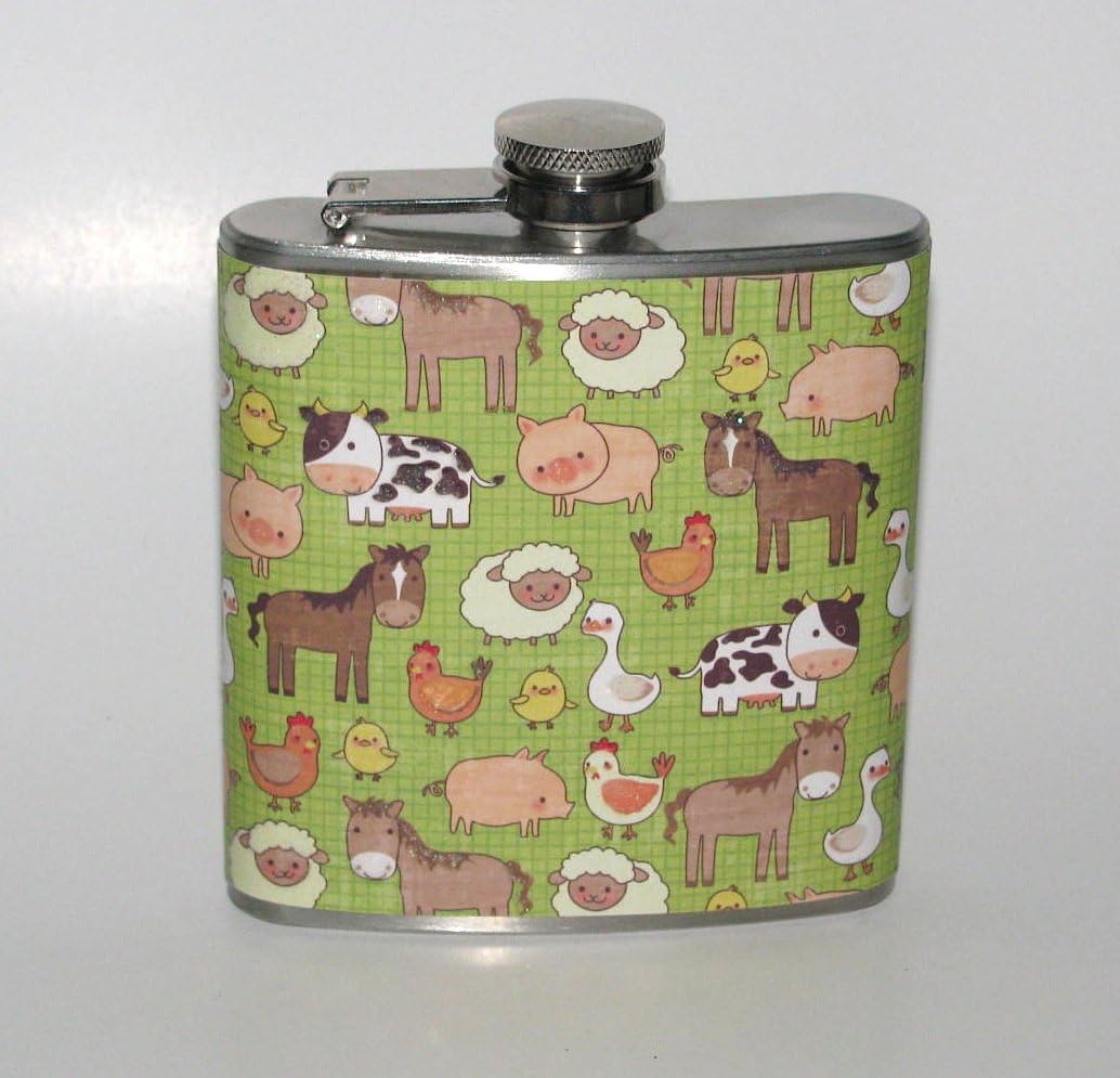 Amazon.com | Country Farm Animals 6 oz Liquor Hip Flask Flasks Gift: Flasks