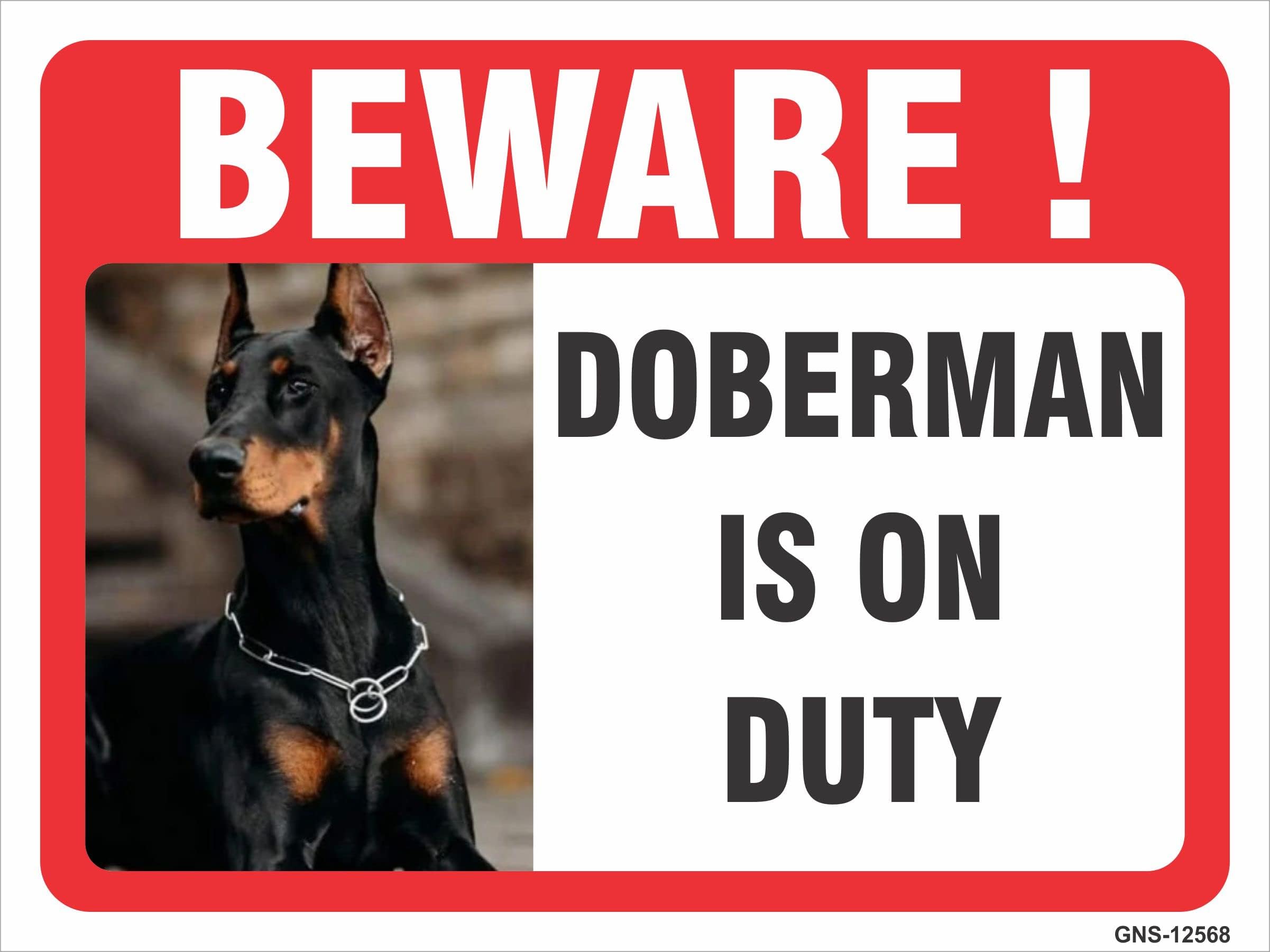 Beware of Dog Doberman Sign Board : Amazon.in: Office Products
