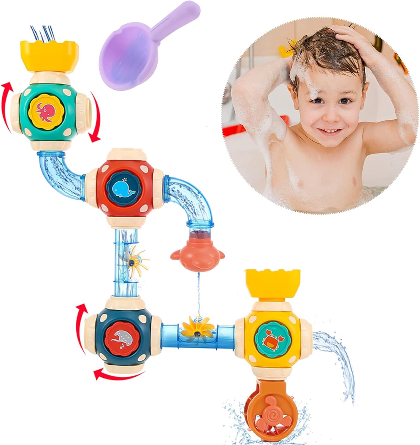 Amazon.com: Little Bado Baby Bath Bathtub Toys for Toddlers Kids Babies ...