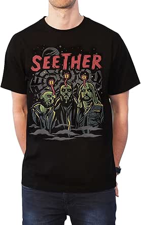 Amazon.com: Seether T Shirt Mind Control Band Logo Official Mens Black ...