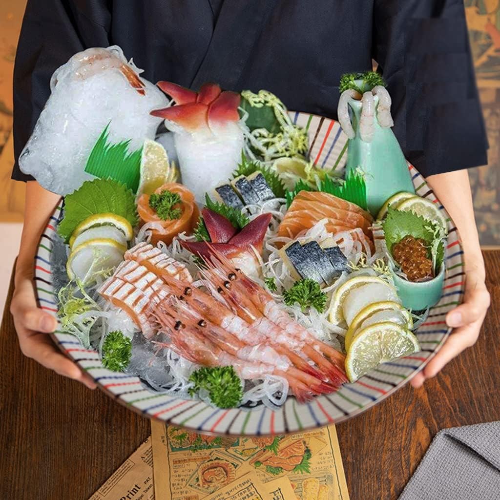 Amazon.com: ELUKHT 17" Ceramic Sashimi Plate Large Sushi Platter ...