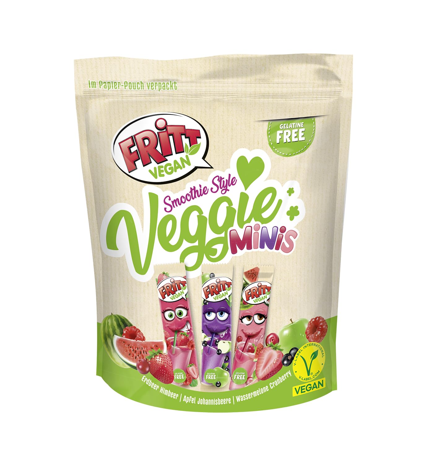 FRITT Vegan Smoothie Style-Mix Minis 135g, 100% Vegane Mini Kaubonbons ...