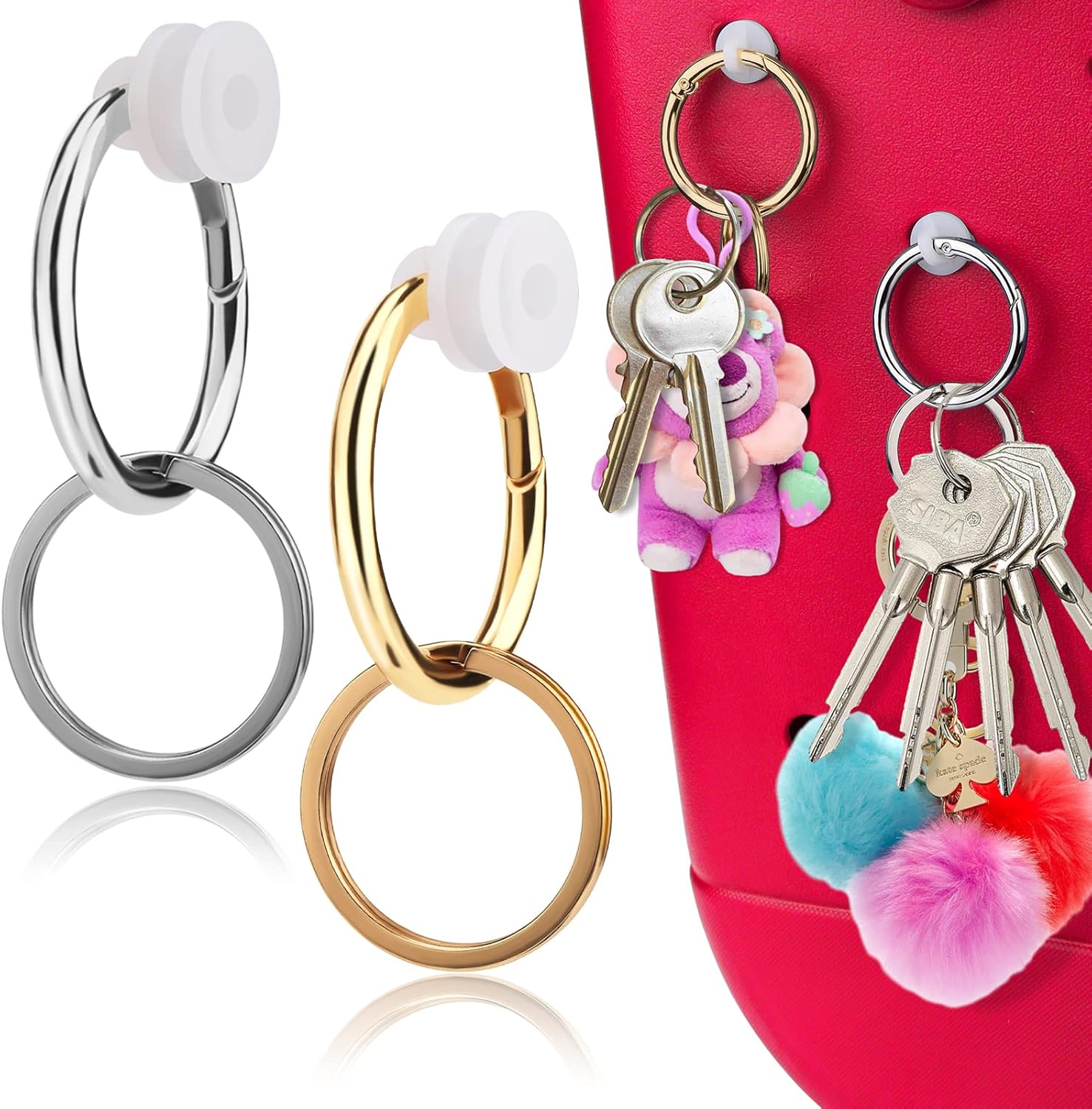 Amazon.com: Juome Key Holder for Bogg Bag Accessories Charms Compatible ...