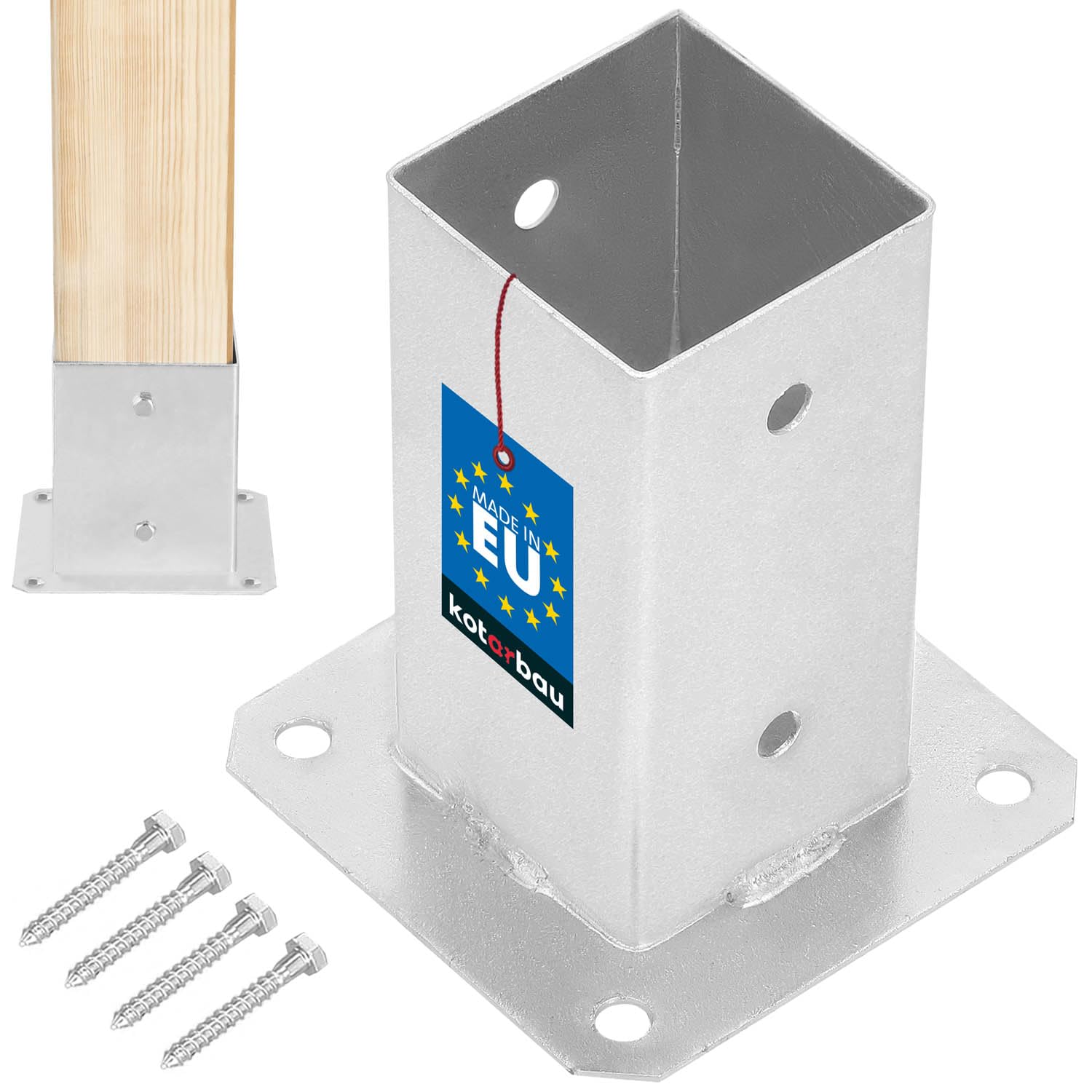 Kotarbau Screw-On Ground Post Cover, 70 x 70 mm, Square Wood Post ...