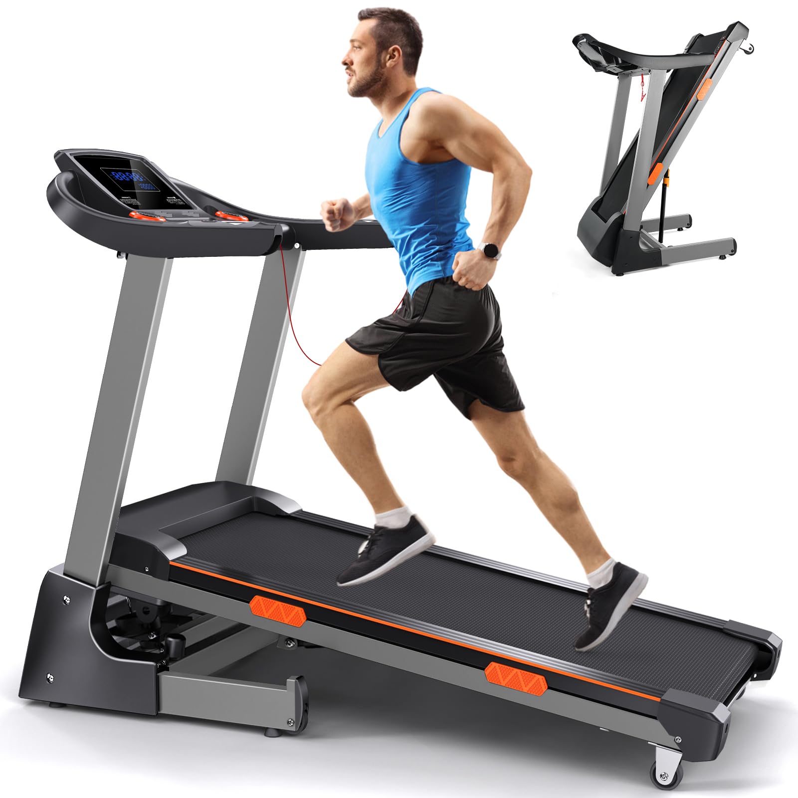3.5HP Treadmill with Auto Incline, 320 lb Capacity, 17.3" Wide Belt ...