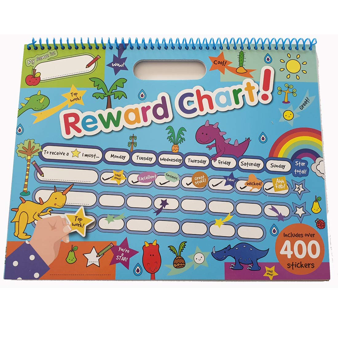 Buy Large Dinosaurs Theme Reward Chart for Toddlers Star Chart for ...