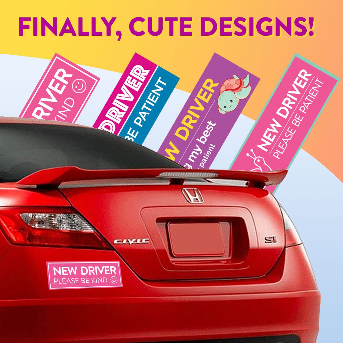 Snapklik.com : Rio Salto 4-Pack Large New Driver Car Sticker Please Be ...