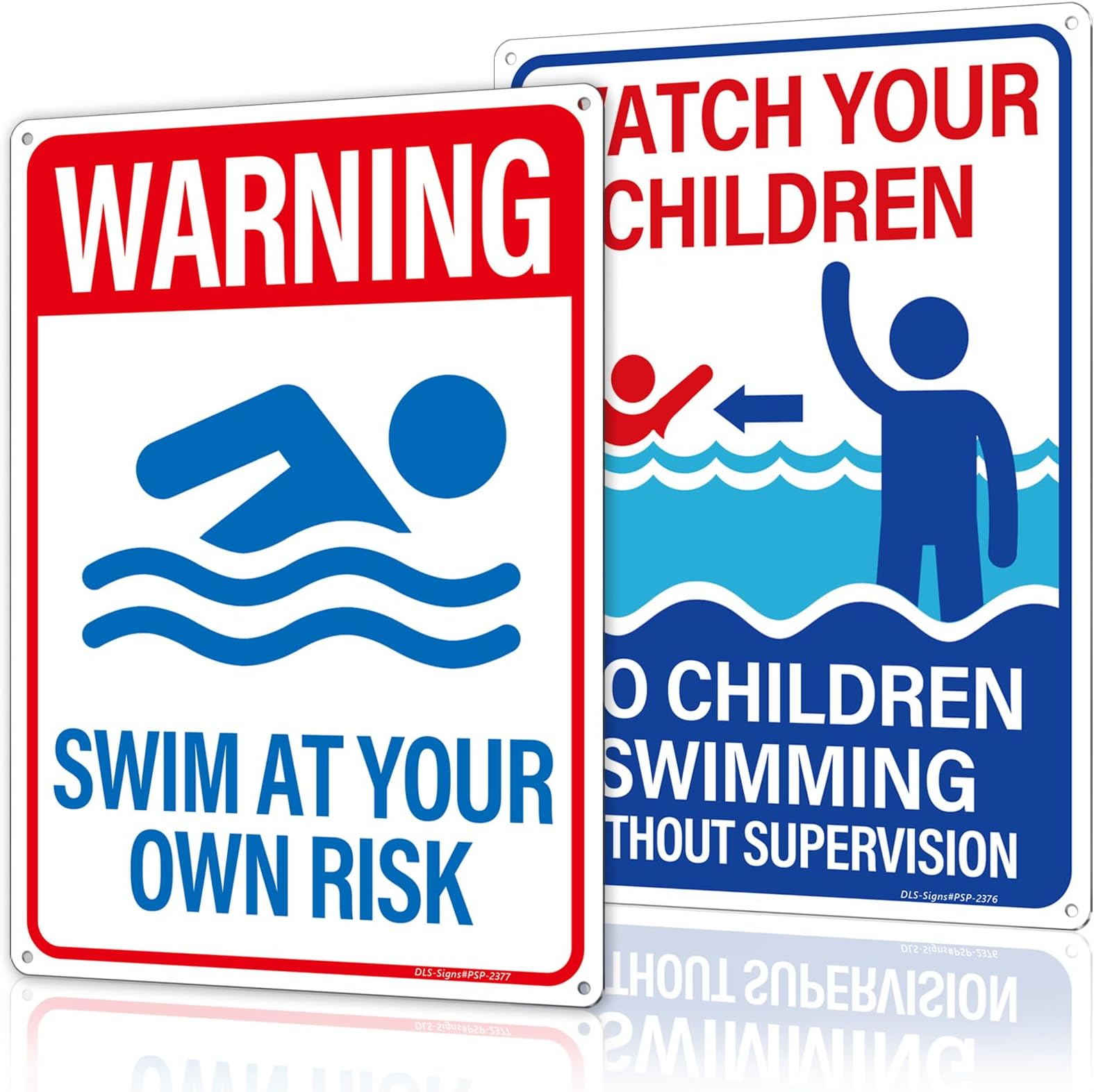 Amazon.com: MOLESS [1+1 Pack] Pool Signs for Outside, 14" x 10" Pool ...