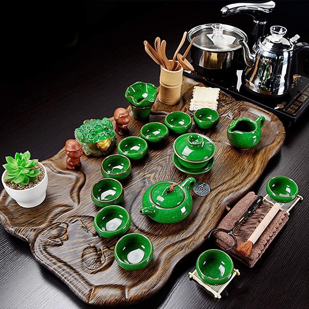 Amazon.com: sgjin Solid Wood Tea Set Set,Tea Serving Tray Kung Fu with ...