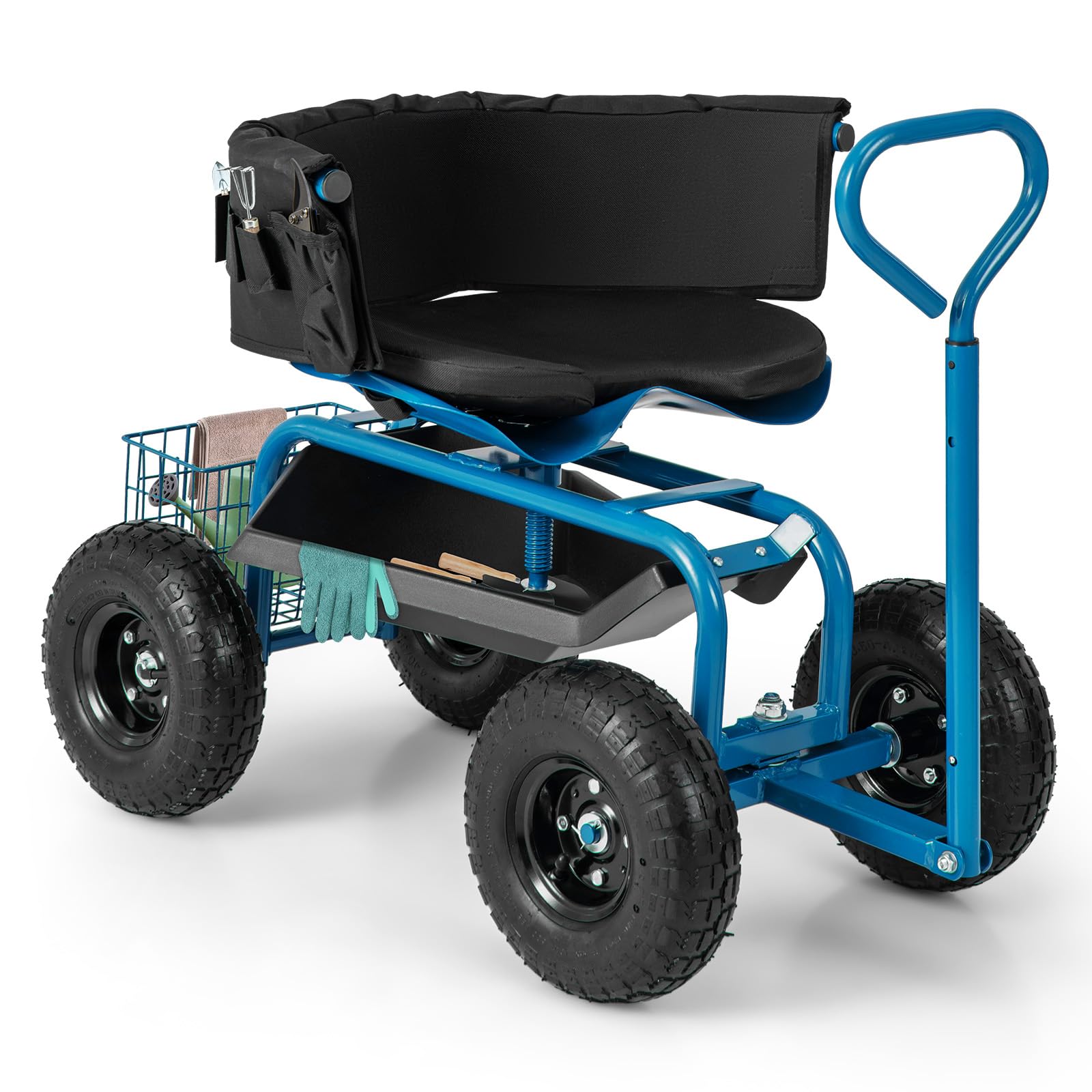 Amazon.com: Toolsempire Garden Cart with Seat, Heavy-Duty Rolling Wagon ...