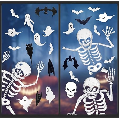 Amazon.com: 70 PCS Halloween Window Clings Halloween Window Stickers ...