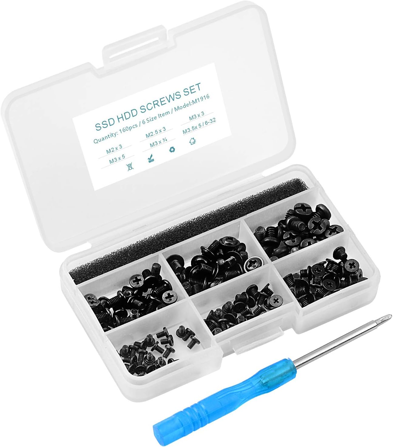 Amazon.com: 2.5" SATA & SSD Laptop Hard Drive Screws Black Zinc, 12X ...