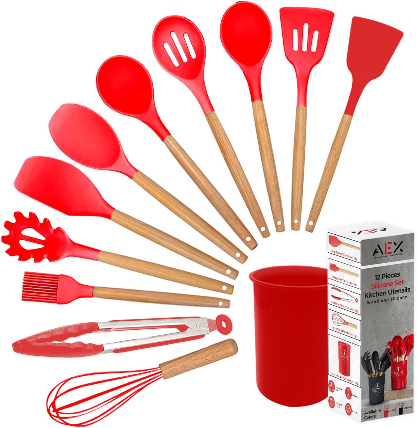 Umite Chef Kitchen Cooking Utensils Set, 24 pcs Non-Stick Silicone ...