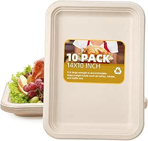 AHKUNMT 10 Pack Disposable Crawfish Trays,14 Inch Food Trays Heavy-Duty ...