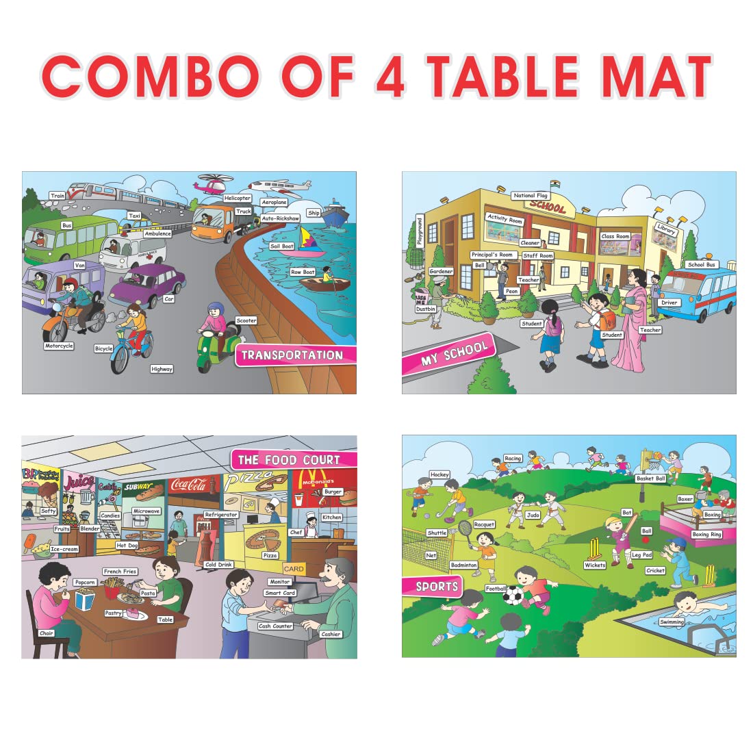 Amazon.in: Buy Eoimart Learning Educational Table Mats for Kids Set of ...