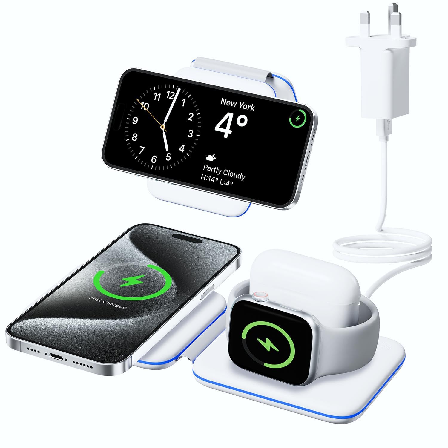 Wireless Charger for iPhone 15/14/13/12 series, Apple Watch Charger for ...