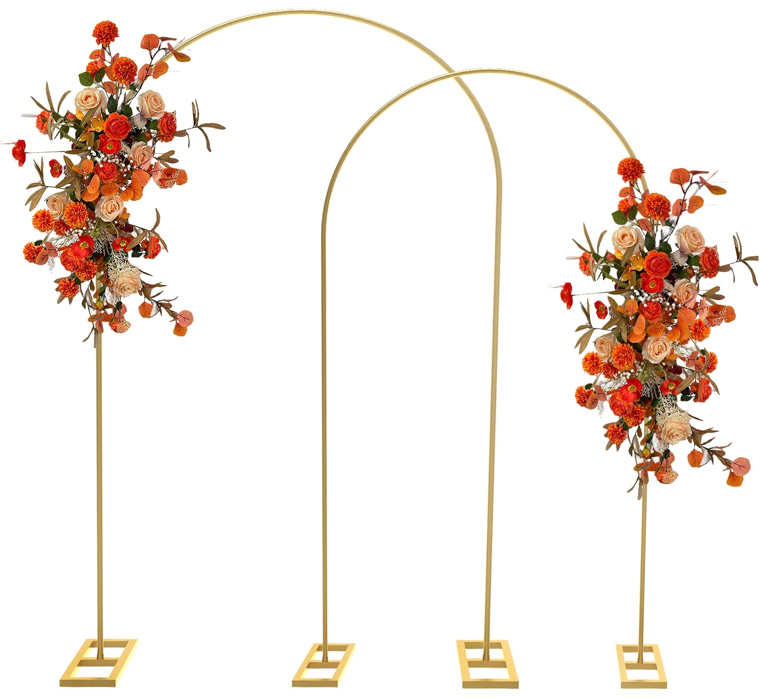 Arch Backdrop Stand Set of 7.2FT & 6.6FT, Metal Wedding Arch Stand with ...