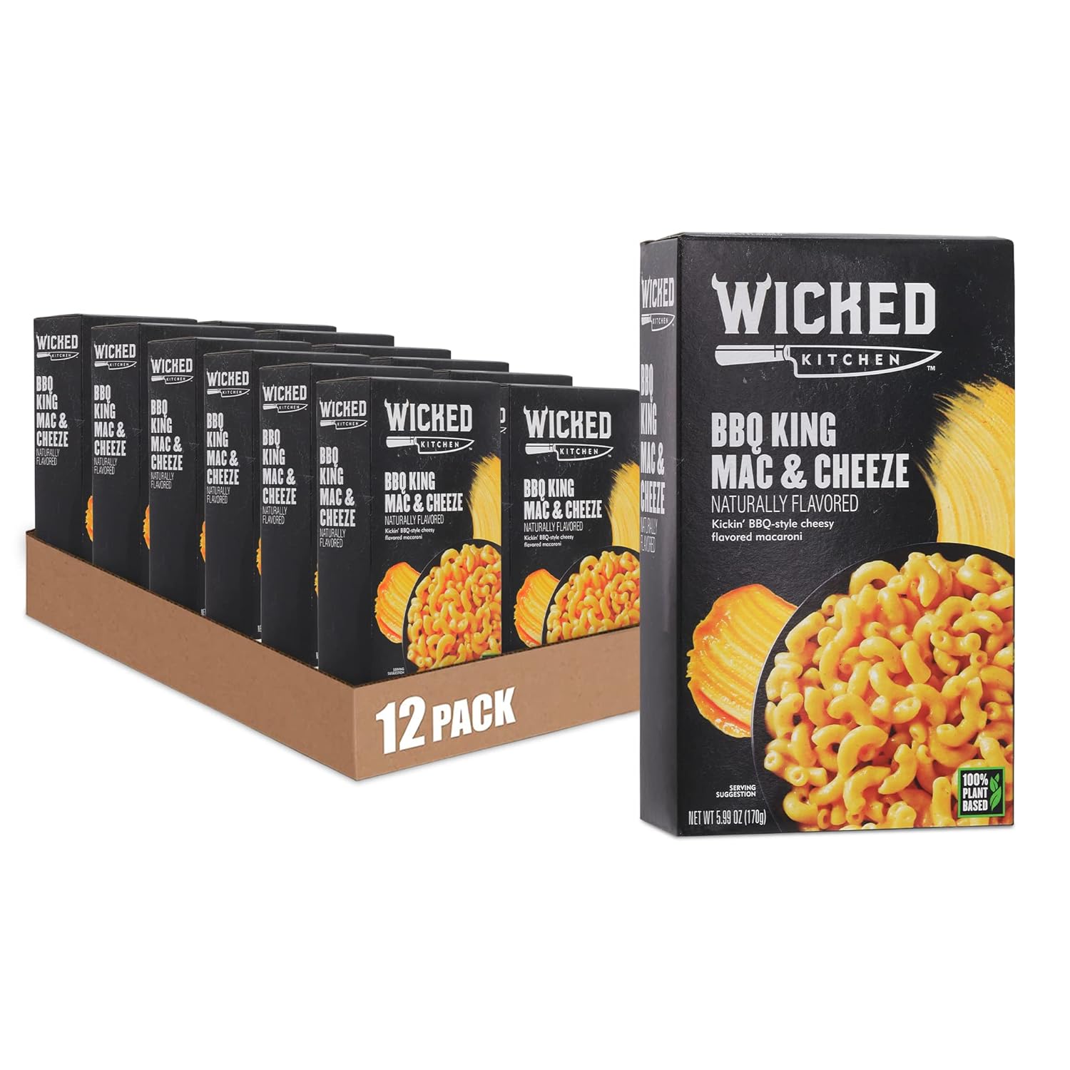 Amazon.com : Wicked Kitchen Vegan Mac and Cheese, BBQ King (12-Pack ...