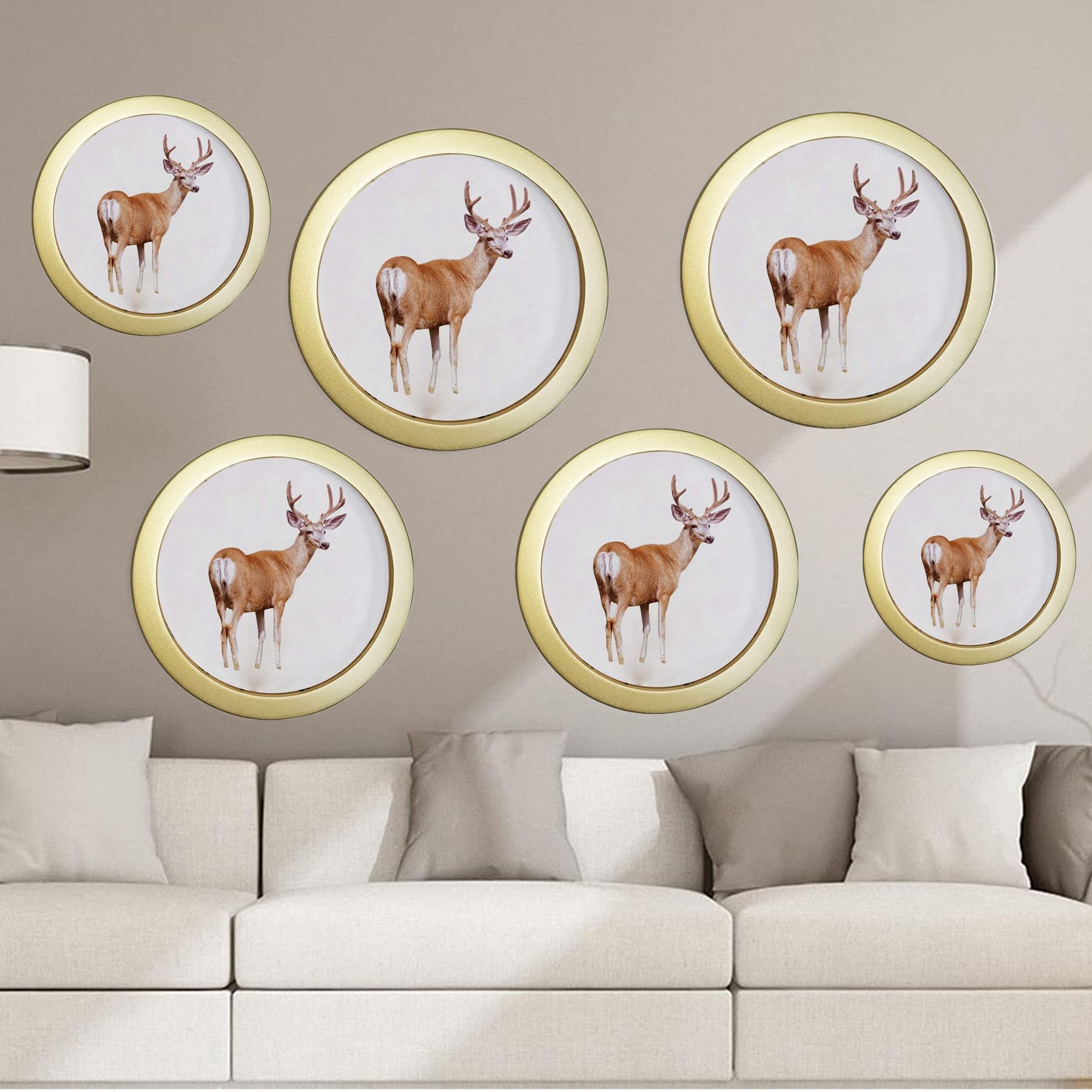 Snapklik.com : Kylucky Round Photo Frame Wooden Wall Hanging Picture ...