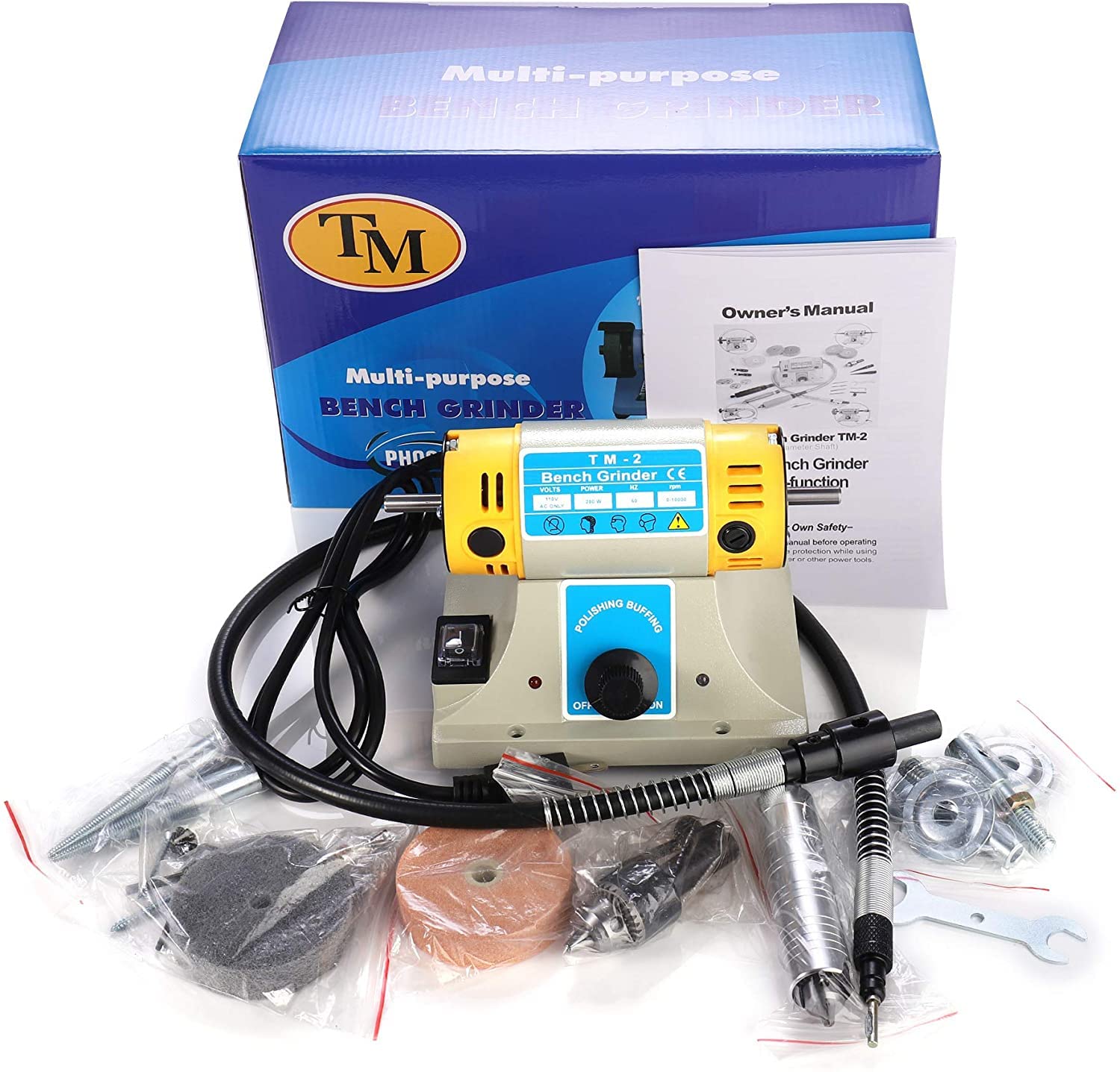 High Speed Benchtop Buffer Polisher Jewelry Rock Polishing Buffer ...