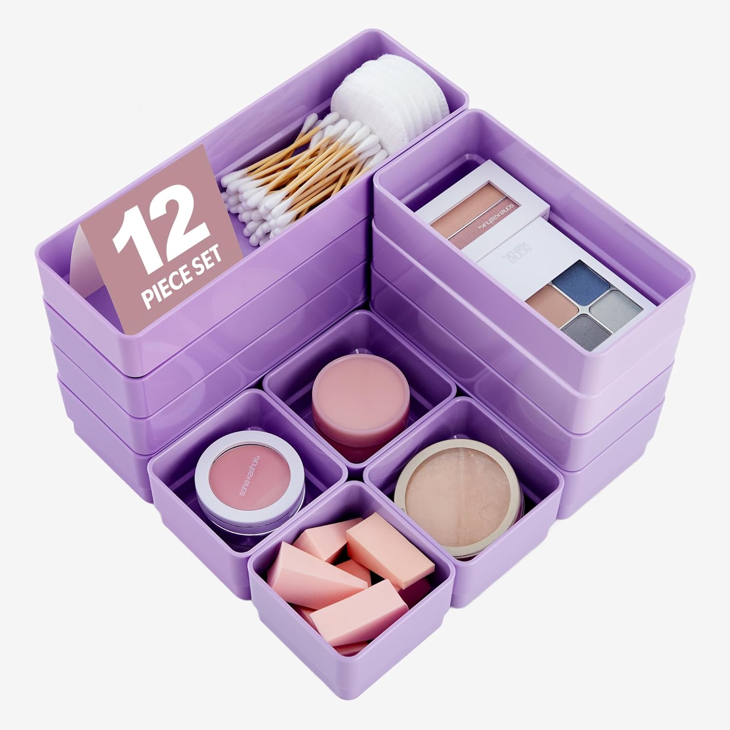 Amazon.com: STORi SimpleSort 12-Piece Stackable Lilac Drawer Organizer ...