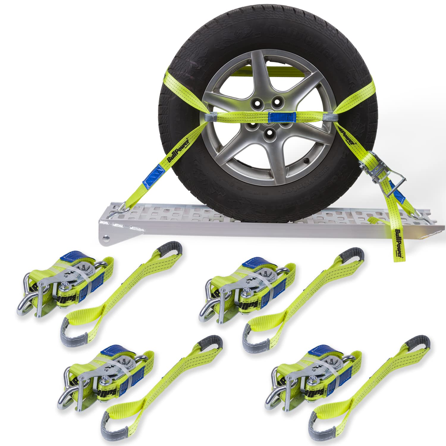 4 x BullPower AZG151 lashing straps, car transport, car lashing straps ...