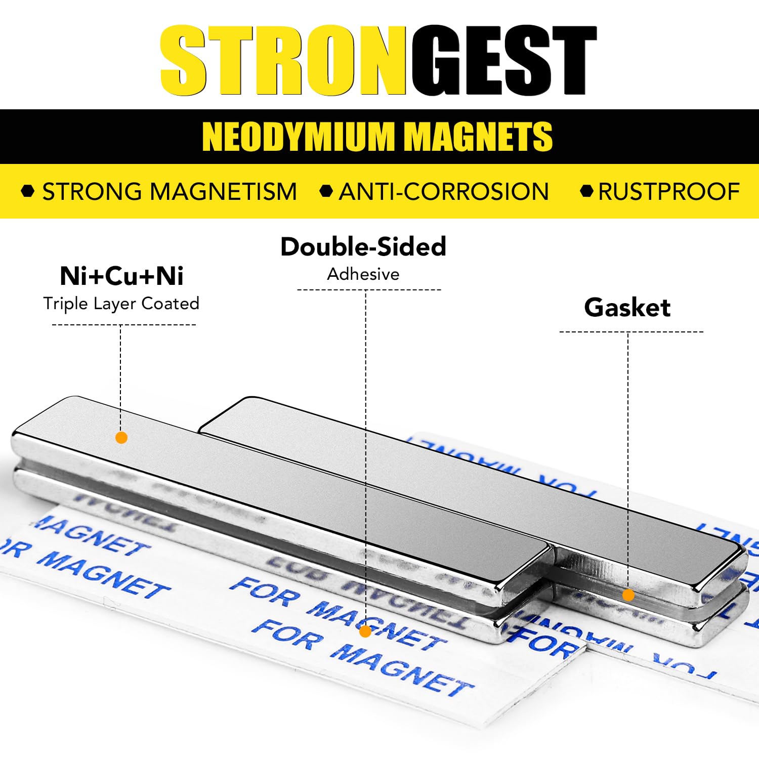 Snapklik.com : DIYMAG N52 Powerful Neodymium Bar Magnets, Heavy Duty ...